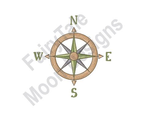 Compass Machine Embroidery Design Nautical Star Compass Embroidery