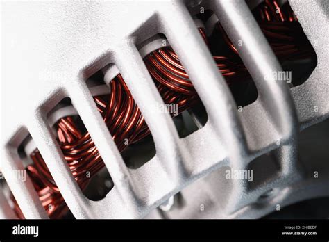 Electric Motor Stator With Winding Coil View Of Inside Of Electric Induction Motor Stock Photo