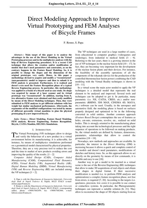 pdf direct modeling approach to improve virtual prototyping and fem