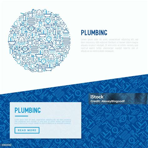 욕조 샤워 파이프 렌치 얇은 라인 아이콘 개념 배관 드롭 누설 미터 플런저 현대 벡터 일러스트 레이 션 배너 웹 페이지 인쇄 미디어 배수관에 대한 스톡 벡터 아트 및 기타