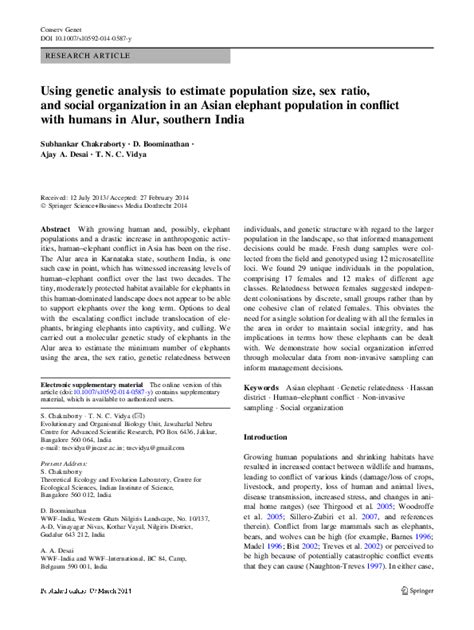 Pdf Using Genetic Analysis To Estimate Population Size Sex Ratio