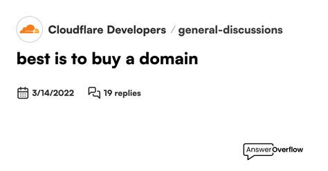 Best Is To Buy A Domain Cloudflare Developers