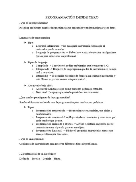 Programación Desde Cero Pdf Programación De Computadoras Objeto Informática