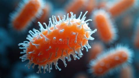 Close Up Of Rod Shaped Salmonella Typhi Bacteria Gram Negative