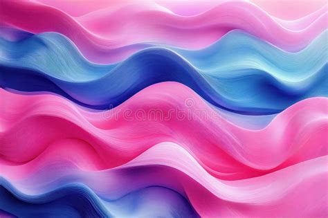 Abstract Wavy Design With Soft Pastel Pink Blue Colors Fluid Curves Create Dynamic Visual