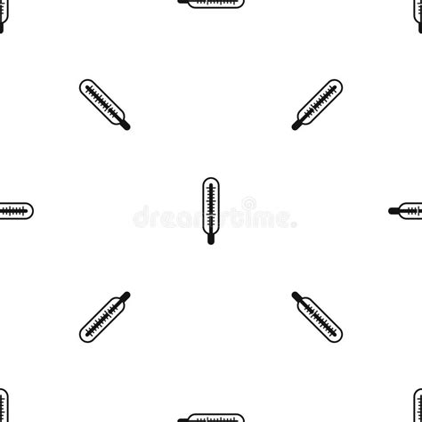 Medical Thermometer Pattern Seamless Black Stock Vector Illustration Of Diagnostic Illness