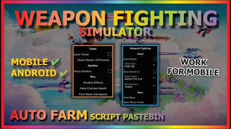 WEAPON FIGHTING SIMULATOR Script Mobile AUTO FARM AUTO HATCH AUTO BOSS MORE YouTube