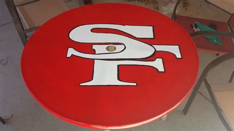 turned boring table into san francisco 49ers table album on imgur