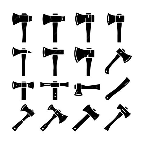 Vector Mínimo Colecção De Vetor De Silhueta De Machado Vetor Premium
