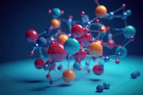 Molecular Structure With Connections Between Atoms Generative Ai Stock