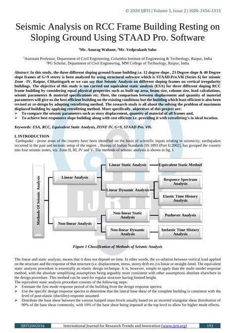 PDF Seismic Analysis On RCC Frame Building Resting On Sloping Seismic Analysis On RCC
