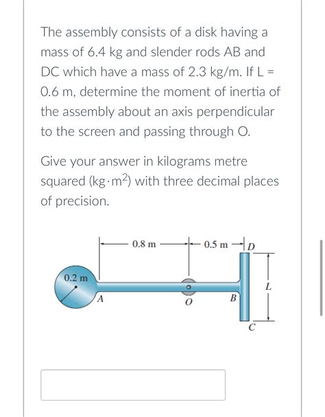Solved The Assembly Consists Of A Disk Having A Mass Of Chegg Com