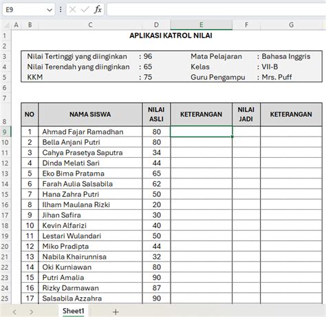 Cara Mudah Membuat Aplikasi Pengatrol Nilai Siswa Menggunakan Vba Excel Depot Excel
