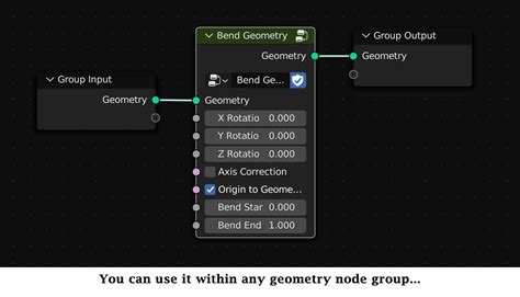 Bend Twist Taper Stretch Geometry Nodes Pack Blender