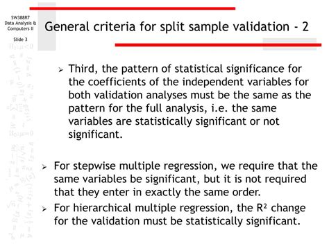 ppt multiple regression split sample validation powerpoint presentation id 519790