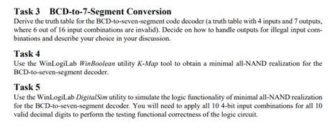Solved Task3 BCD To 7 Segment Conversion Derive The Truth Chegg Com