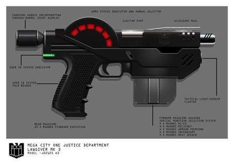 Lawgiver Gun Judge Dredd Comics 3d Model Free 3d Print Model