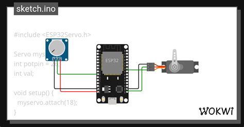 Servo Motor Control With Pot Wokwi Esp32 Stm32 Arduino Simulator
