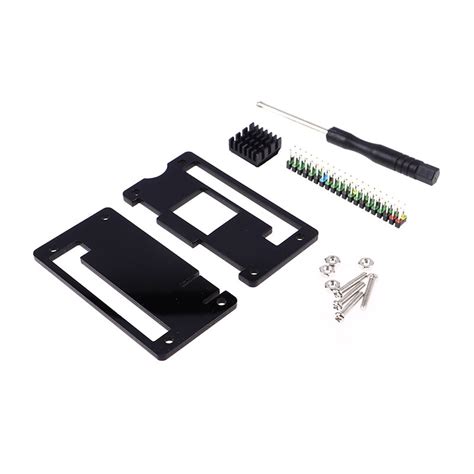 라즈베리 파이 제로 2 W 아크릴 케이스 투명 쉘 라즈베리 파이 제로 2 W 용 알루미늄 방열판 포함 컴퓨터 부품