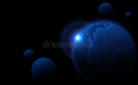 Digital Technology Worldwide Global Network Internet Connection Blue Background Abstract Cyber