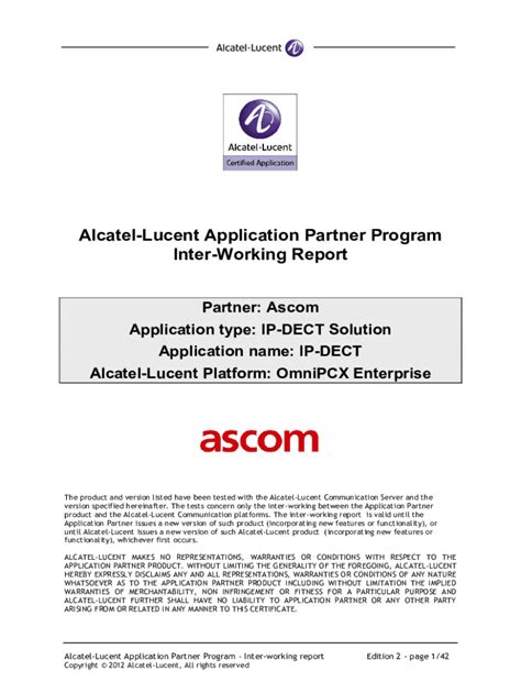 Fillable Online Application Notes For Configuring Ascom IP DECT Solution Fax Email Print