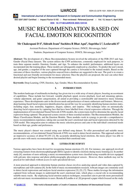 Pdf Music Recommendation Based On Facial Emotion Recognition