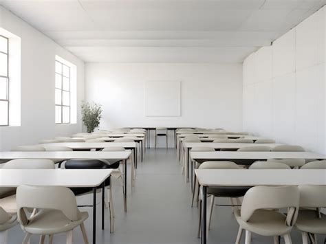 Modern Classrooms Have Empty Chairs Waiting For Students Premium Ai
