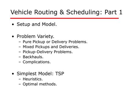PPT Vehicle Routing Scheduling Part 1 PowerPoint Presentation ID 1413629