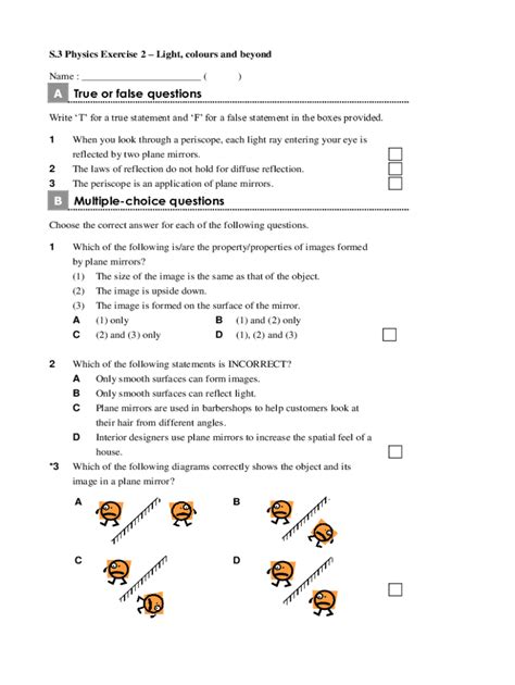Fillable Online Refraction And Lenses Review Answers 2 Fax Email