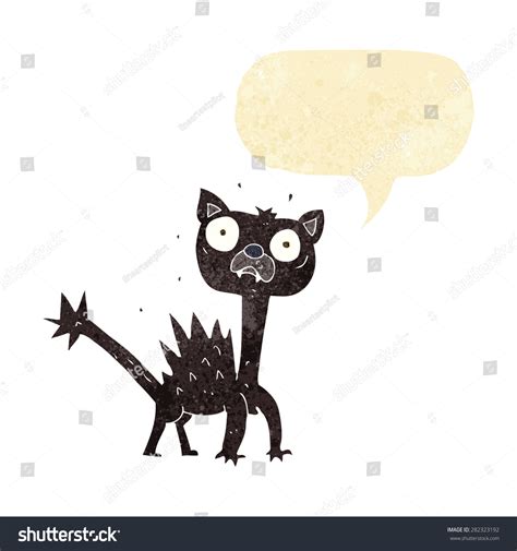 Cartoon Scared Black Cat Stock Vector Royalty Free 282323192