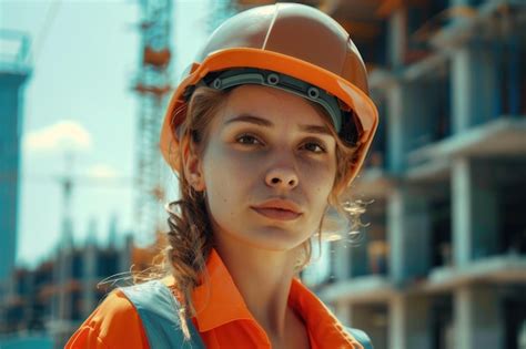 Premium Photo Confident Female Engineer At Construction Site