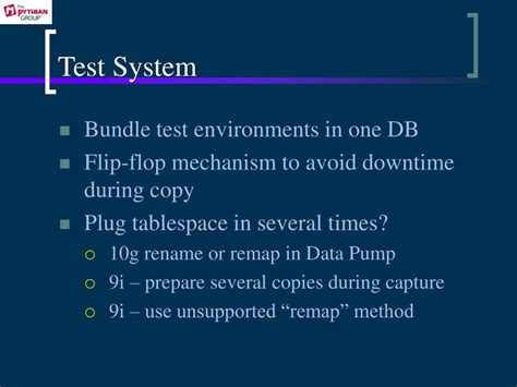 Ppt Refreshing Test Databases Using O Racle Transportable Tablespaces And Checkpoints