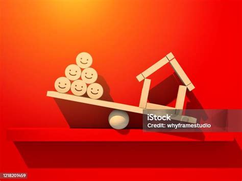 3d 일러스트 아이디어 개념 집 모기지 금융 개념 나무 얼굴 기호 와 비교 집 모델 다른 쪽에 가격에 대한 스톡 사진 및 기타 이미지 Istock