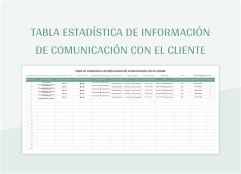 Plantilla De Formato Excel Tabla Estadística De Información De