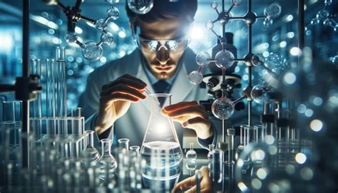 Closeup Photo Of A Scientist Keenly Observing A Chemical Reaction