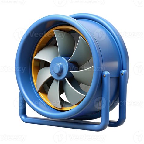Blue 3d Model Of A Portable Fan 53922317 Png