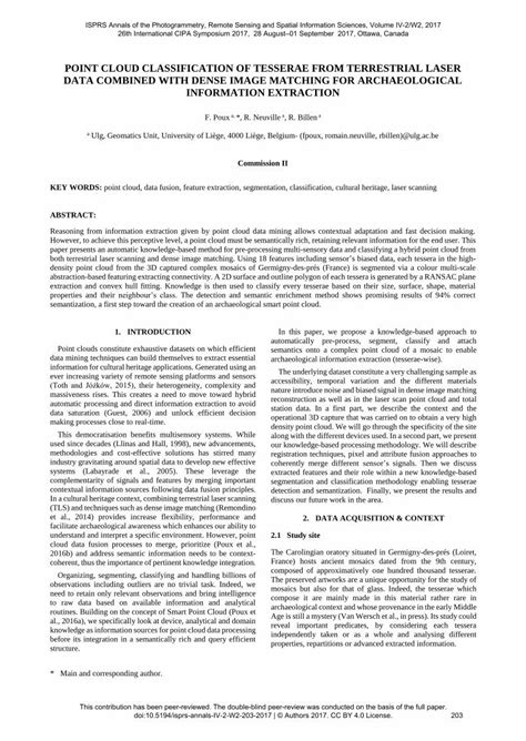 Pdf Point Cloud Classification Of Tesserae From Biased Poux