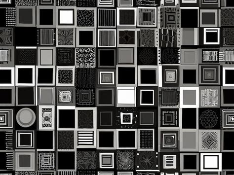 Monochrome Geometric Square Pattern Background Vector Illustration Premium Ai Generated Image