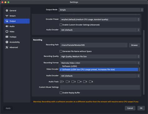 Hardware Encoders On Intel Mac Are Not Available In The Simple Output Mode Issue