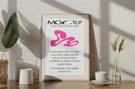 책상 모형의 프레임 프리미엄 Ai 생성 Psd