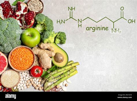 Fresh Vegetables Fruits And Seeds On Light Grey Table Flat Lay Sources Of Essential Amino