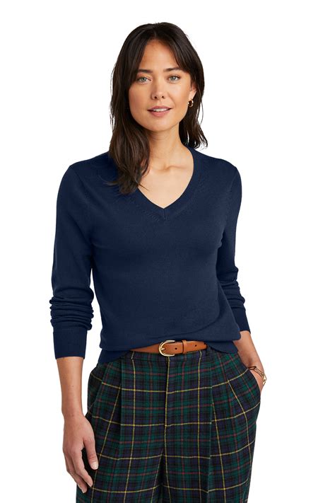 Brooks Brothers Womens Washable Merino V Neck Sweater Product Sanmar