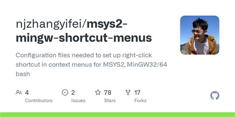 GitHub Njzhangyifei Msys Mingw Shortcut Menus Configuration Files Needed To Set Up Right