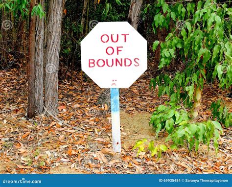 Out Of Bounds Sign Stock Photo Image Of Limit Forest 69935484