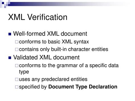 Ppt Understanding Xml Verification And Document Type Declaration Dtd