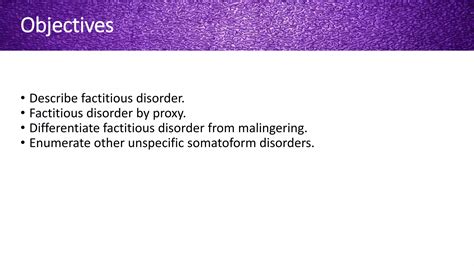 Factitious Disorder Vs Malingering Pptx