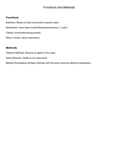 Functions And Methods Pdf Computers