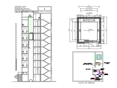 Bloques Dwg De Escalera Con 2 Ascensores Ahu Y Eje En Planta Para