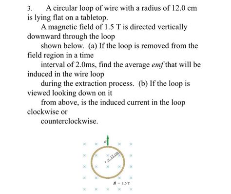 Solved A Circular Loop Of Wire With A Radius Of Cm Chegg
