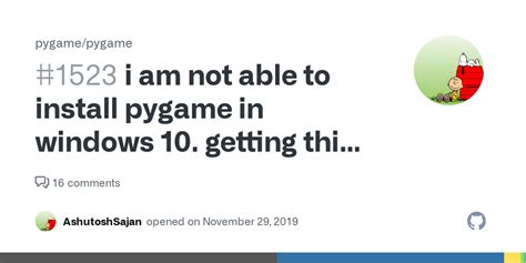I Am Not Able To Install Pygame In Windows Getting This Error